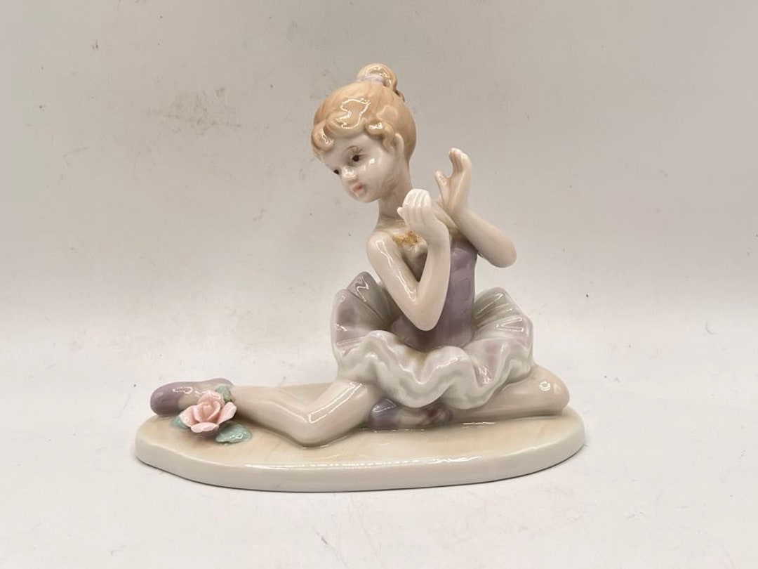 Vintage Ceramic Ballerina Figurine, Table Top Ballerina Statue, Pink ...