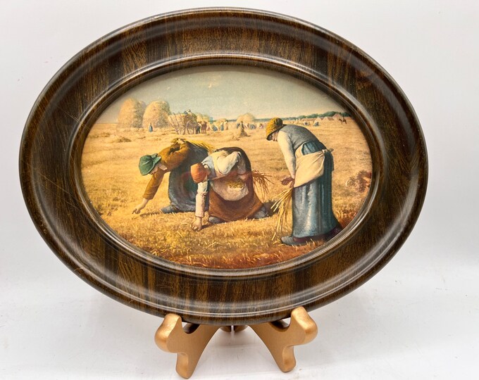 Vintage Millet the Gleaners, Oval Wall Art, 3 Woman Gleaning the Fields ...