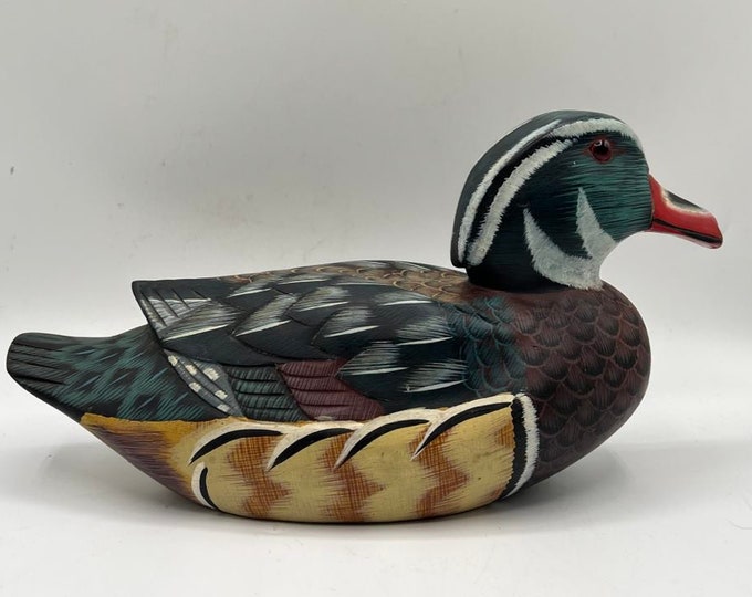Vintage Wooden Duck, Signed Pacific Rim Carver, Duck Decoy, Hand ...
