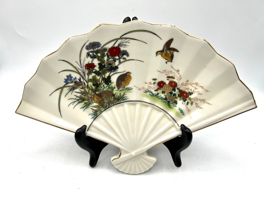 Vintage Porcelain Fan, OTAGIRI Japan, Capiland Vancouver, Trinket Tray ...