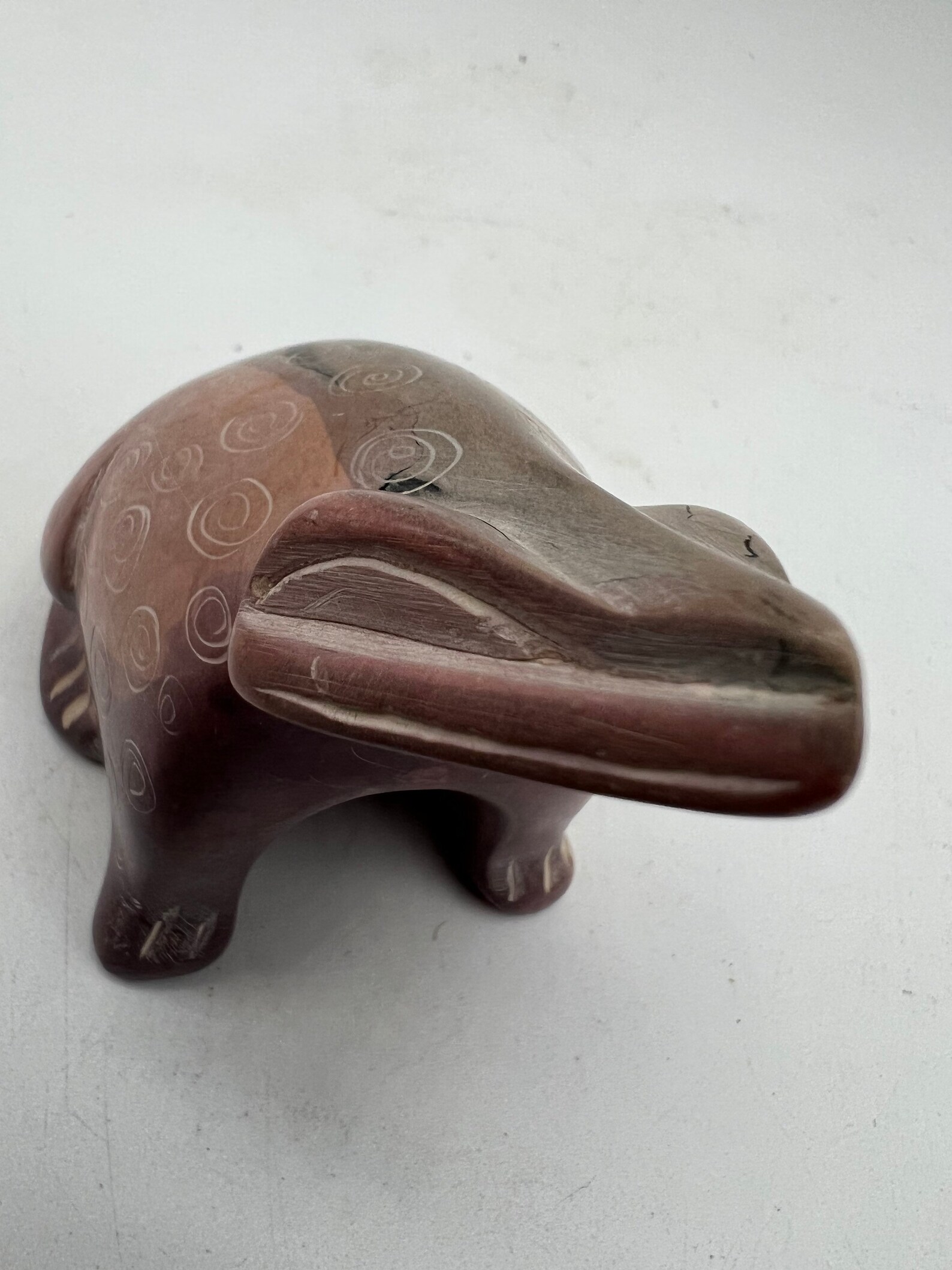 Vintage Soapstone Frog Aboriginal Sculpture Swirl Pattern / | Etsy