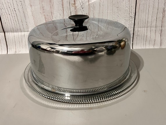 Vintage Covered Cake Plate Spun Aluminum Pressed Glass Cake - Etsy