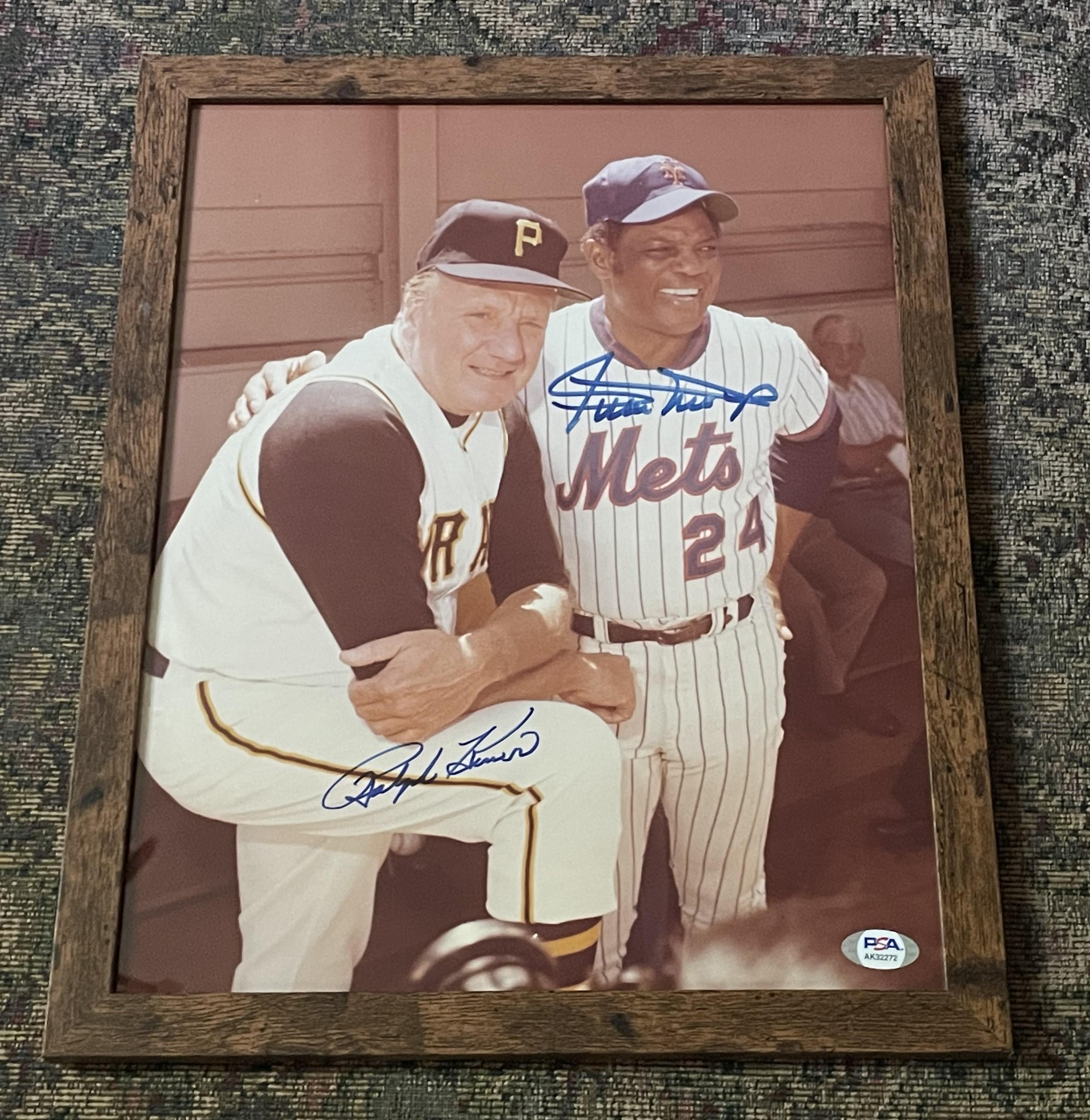 Stunning, Willie Mays & Ralph Kiner Boldly HAND SIGNED Large, Framed ...