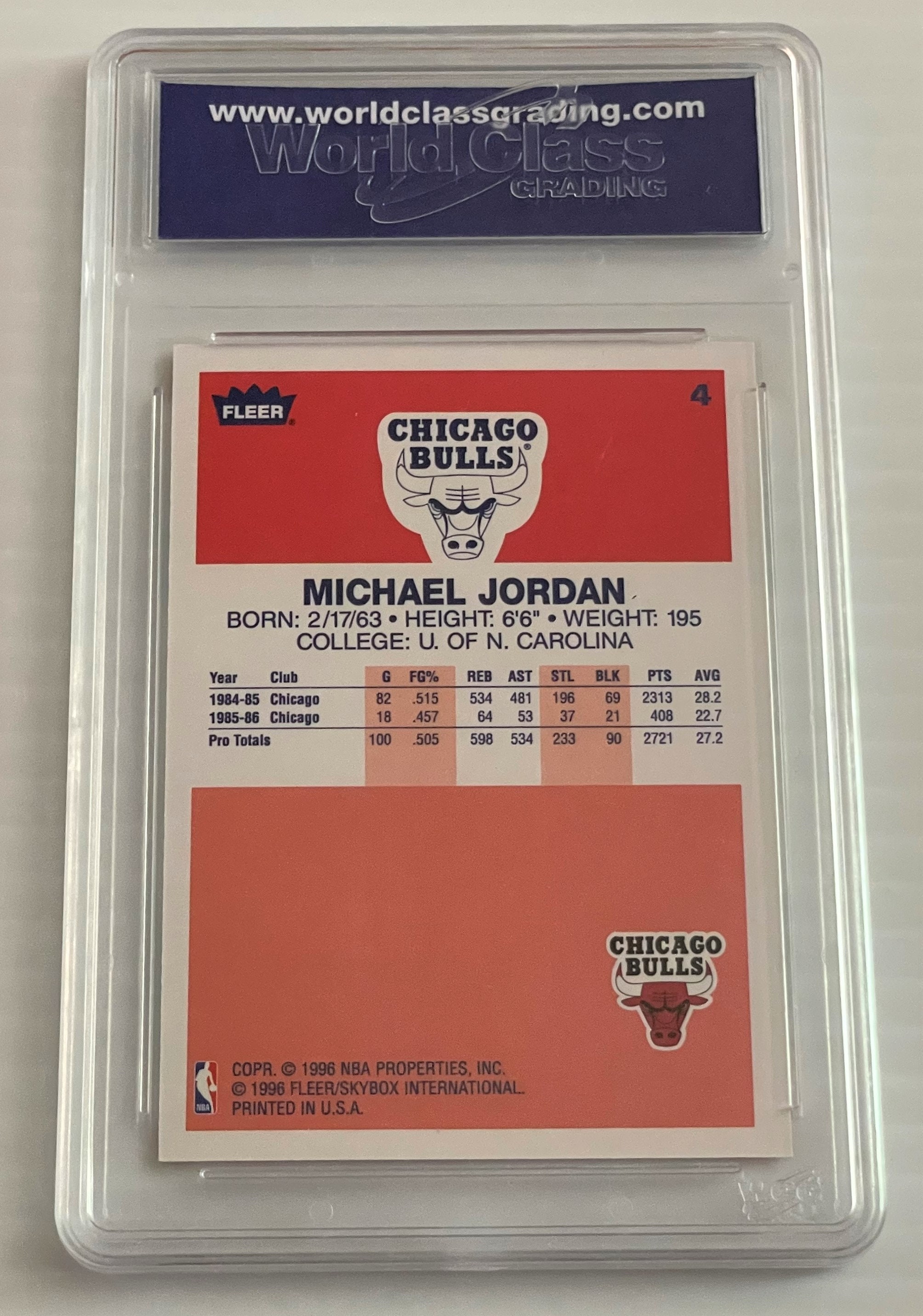 Hard to Find MICHAEL JORDON 1996-97 Fleer #4 Decade of Excellence 1986 ...