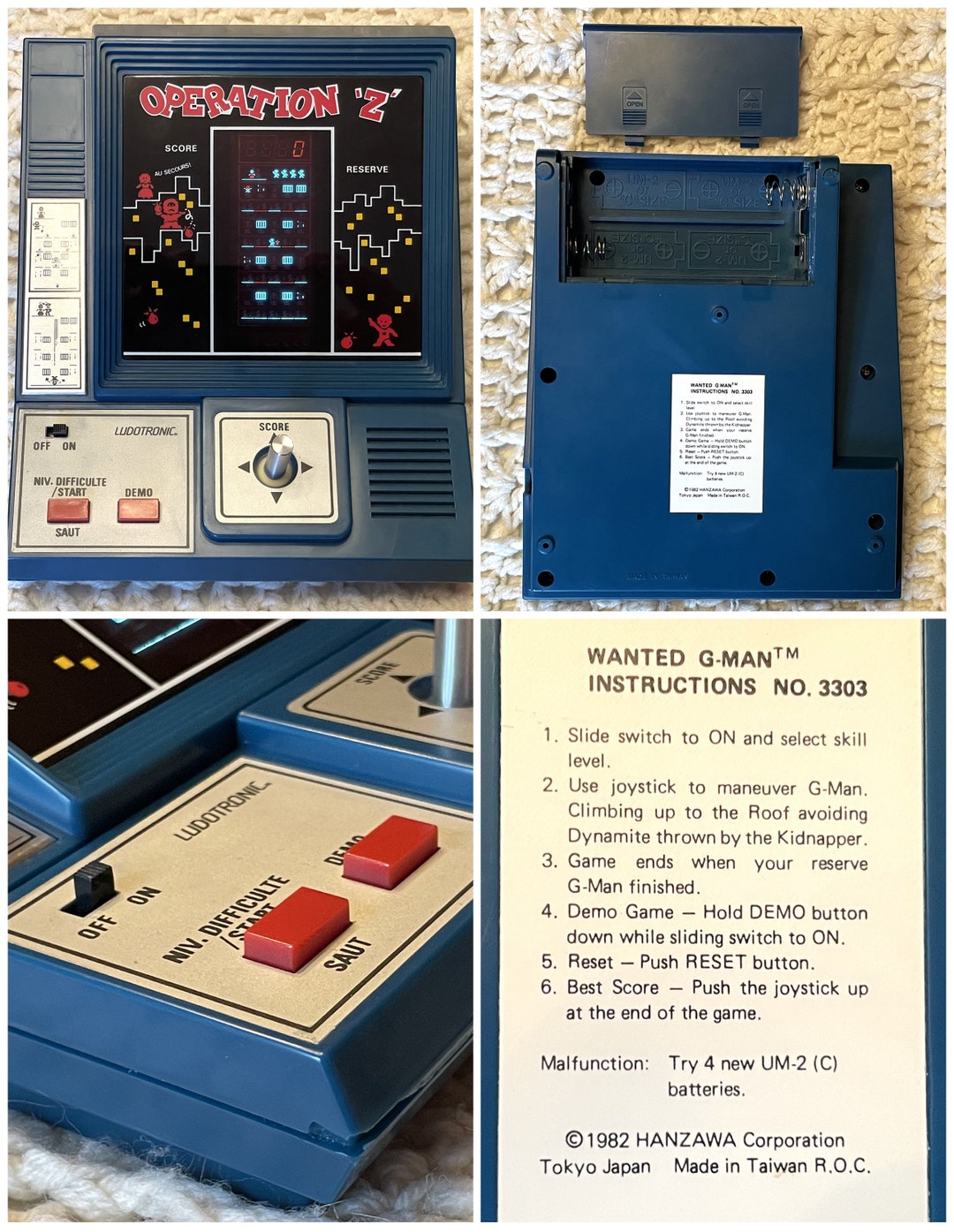 Extremely Rare, Hanzawa Operation Z VFD Electronic Handheld Video Game ...