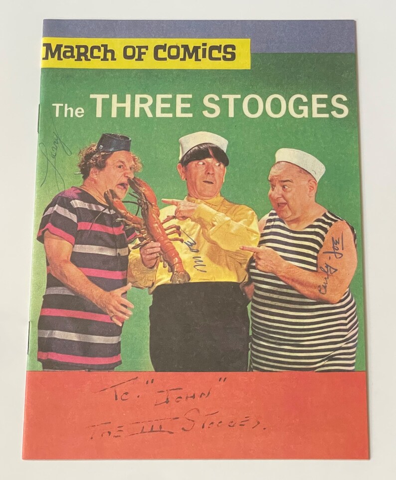 Rare, the Three Stooges, March of Comics 1967 Framed Comic Book SIGNED ...