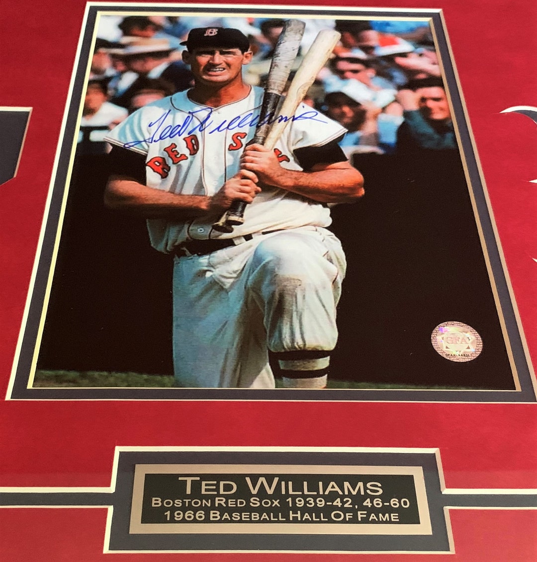 Signed, Autographed Photo TED WILLIAMS Hall of Fame Framed With COA - Etsy