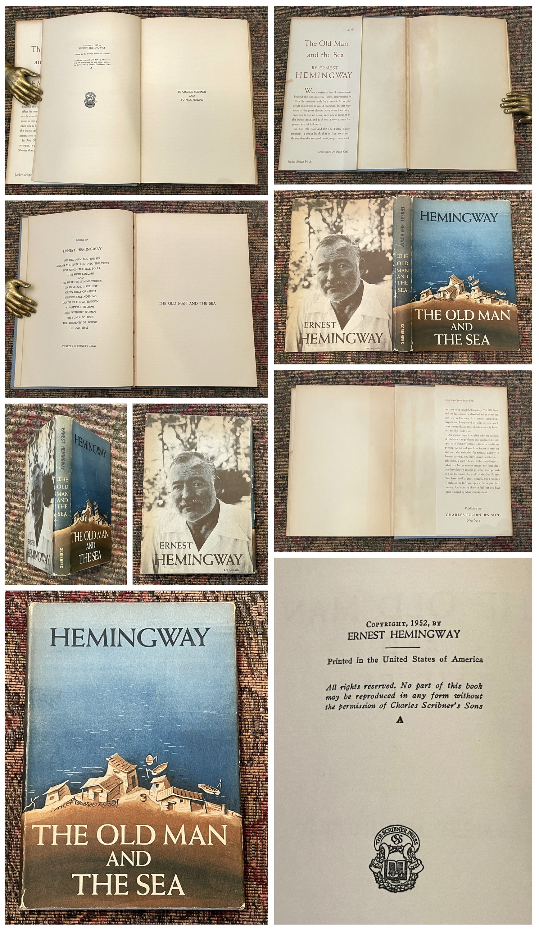 Extremely Rare, Ernest Hemingway the Old Man and the Sea TRUE 1st ...