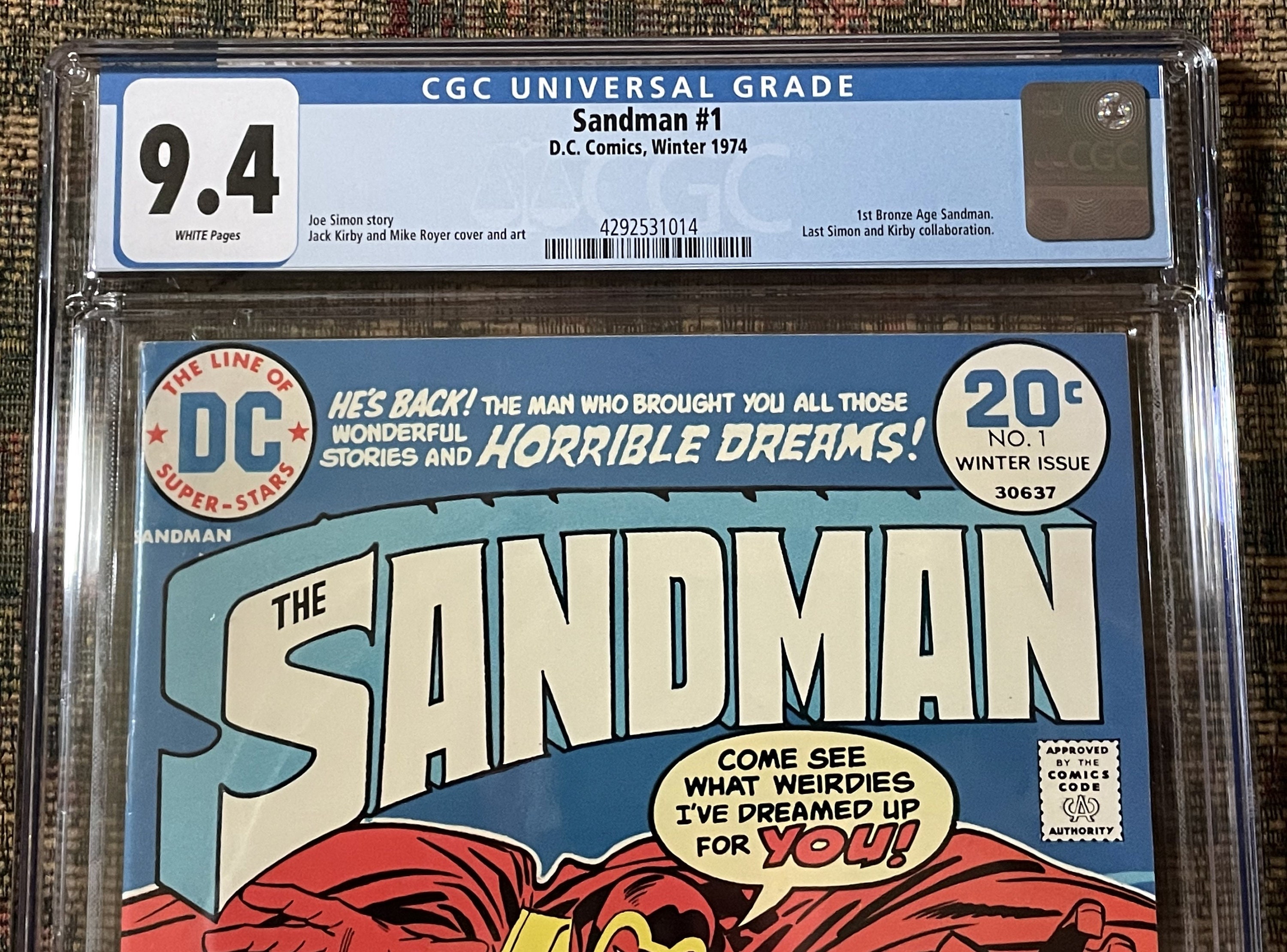 The Sandman # 1 Comic, CGC Grade 9.4, NM- (near Mint Minus) Condition ...
