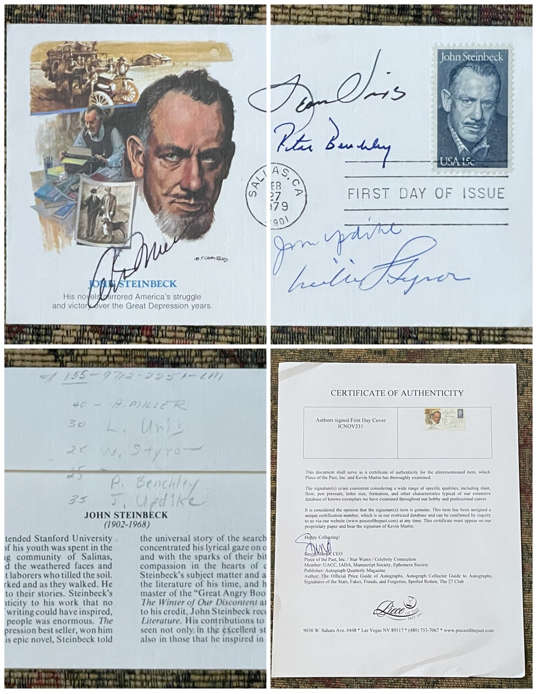 Rare 1st Day Issue Stamped Envelope SIGNED by Peter Benchley, Arthur ...