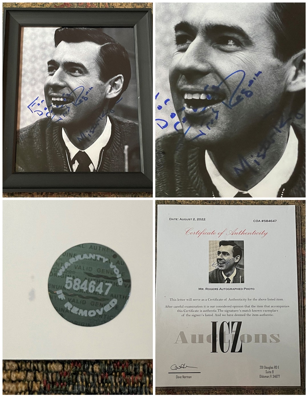 Rare, Vintage, Framed MISTER ROGERS (fred Mcfeely) Signed 8"x10 ...