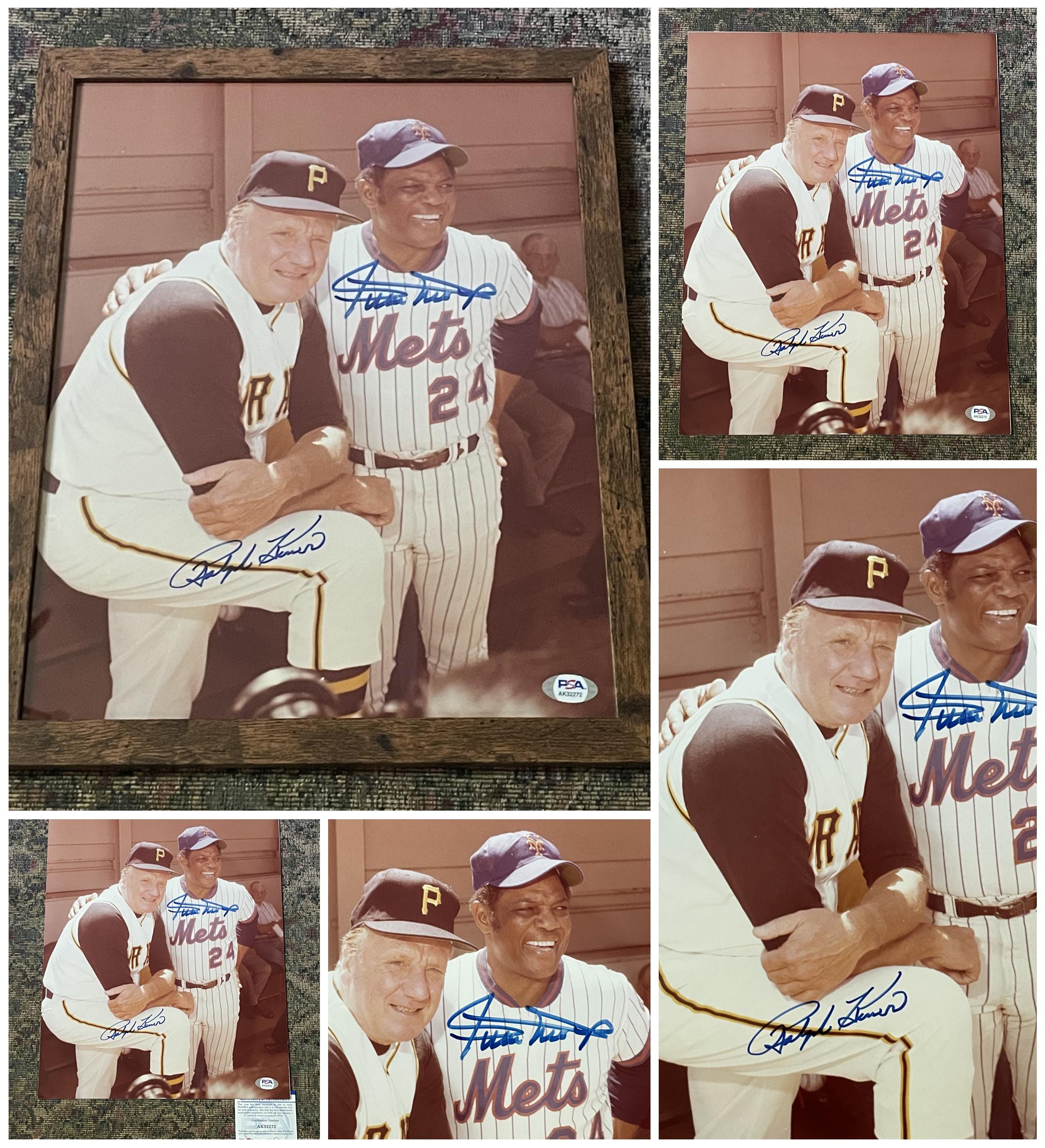 Stunning, Willie Mays & Ralph Kiner Boldly HAND SIGNED Large, Framed ...