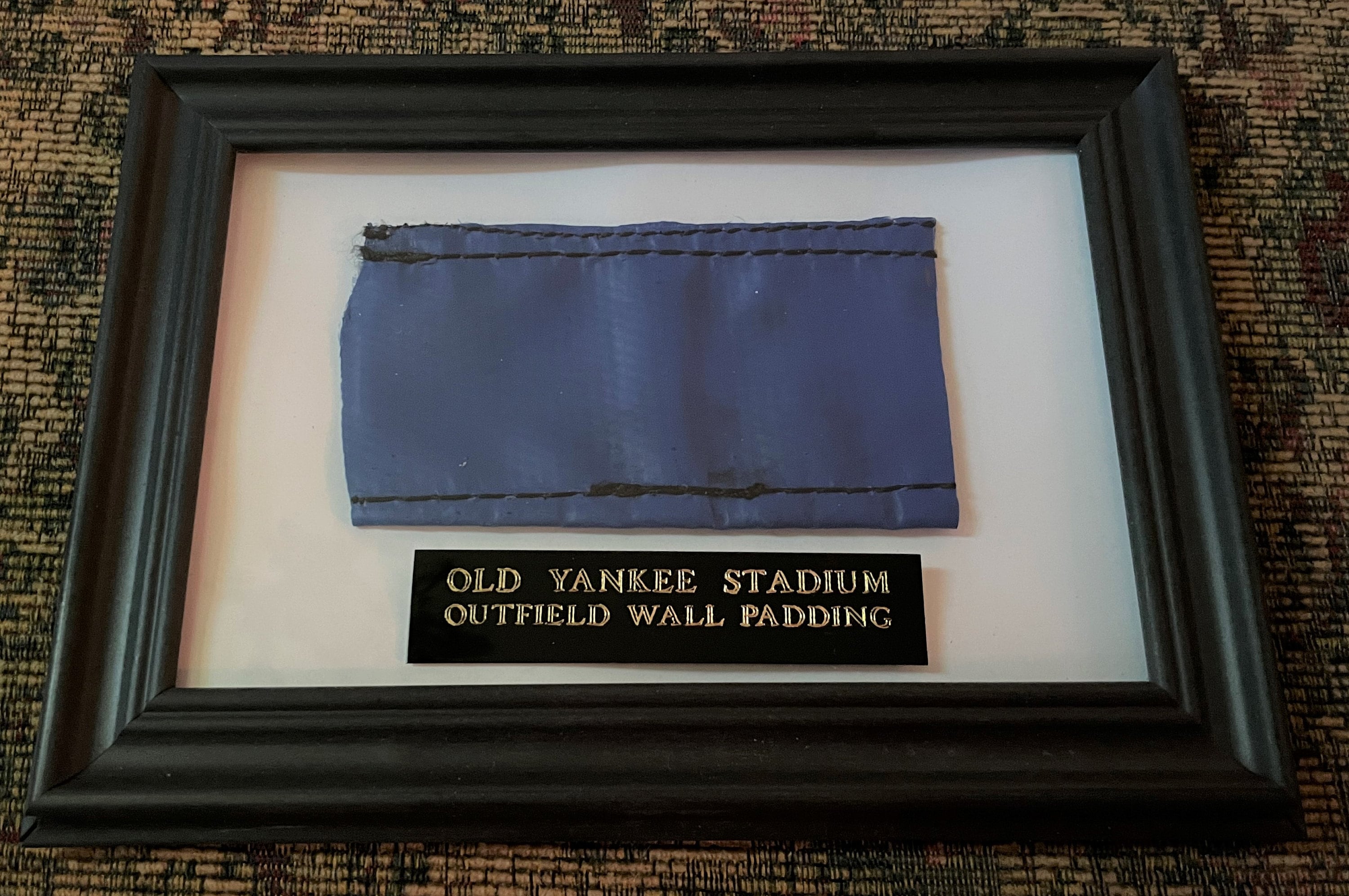 Own A Piece of "old Yankee Stadium," Outfield Wall Padding, Framed ...