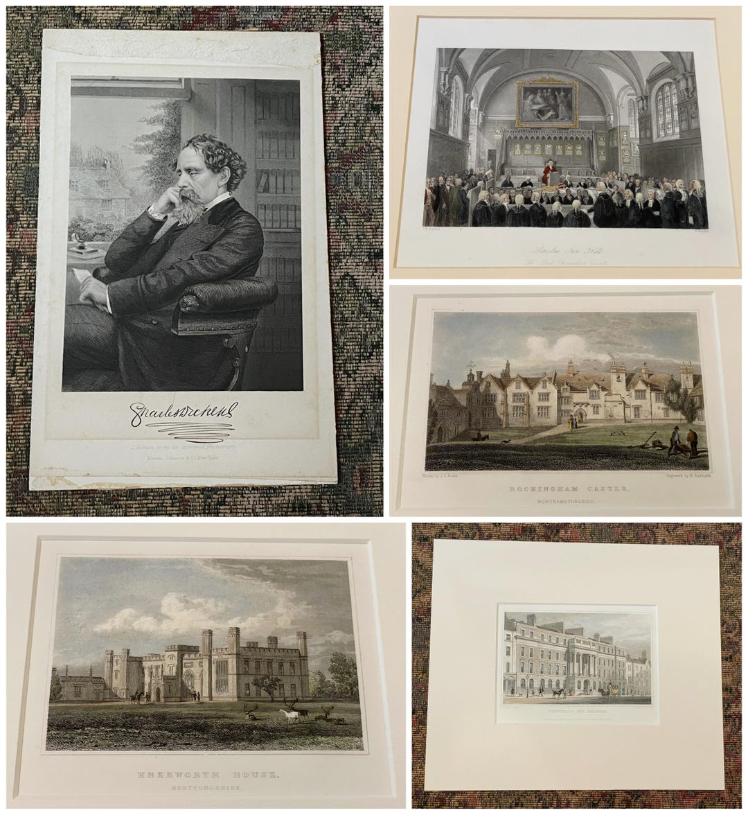 Rare, Antique, Vintage CHARLES DICKENS Engraving 1873 Plus Lot of 4 ...