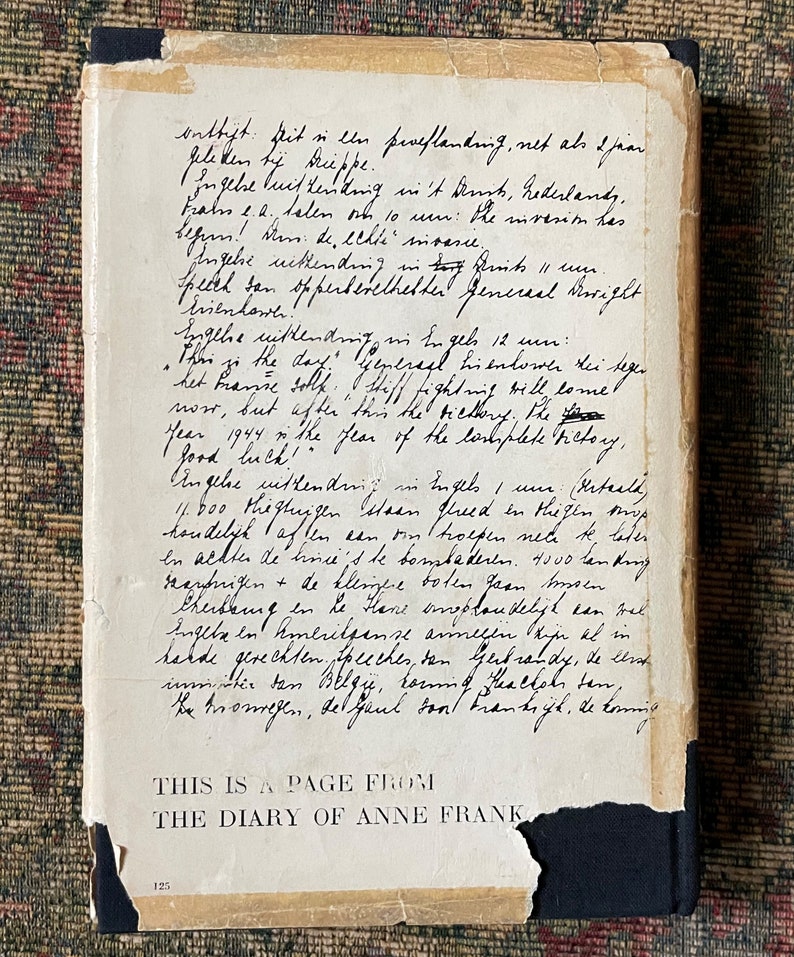 Anne Frank, Diary of A Young Girl, First Edition, Second Printing, 1952 ...