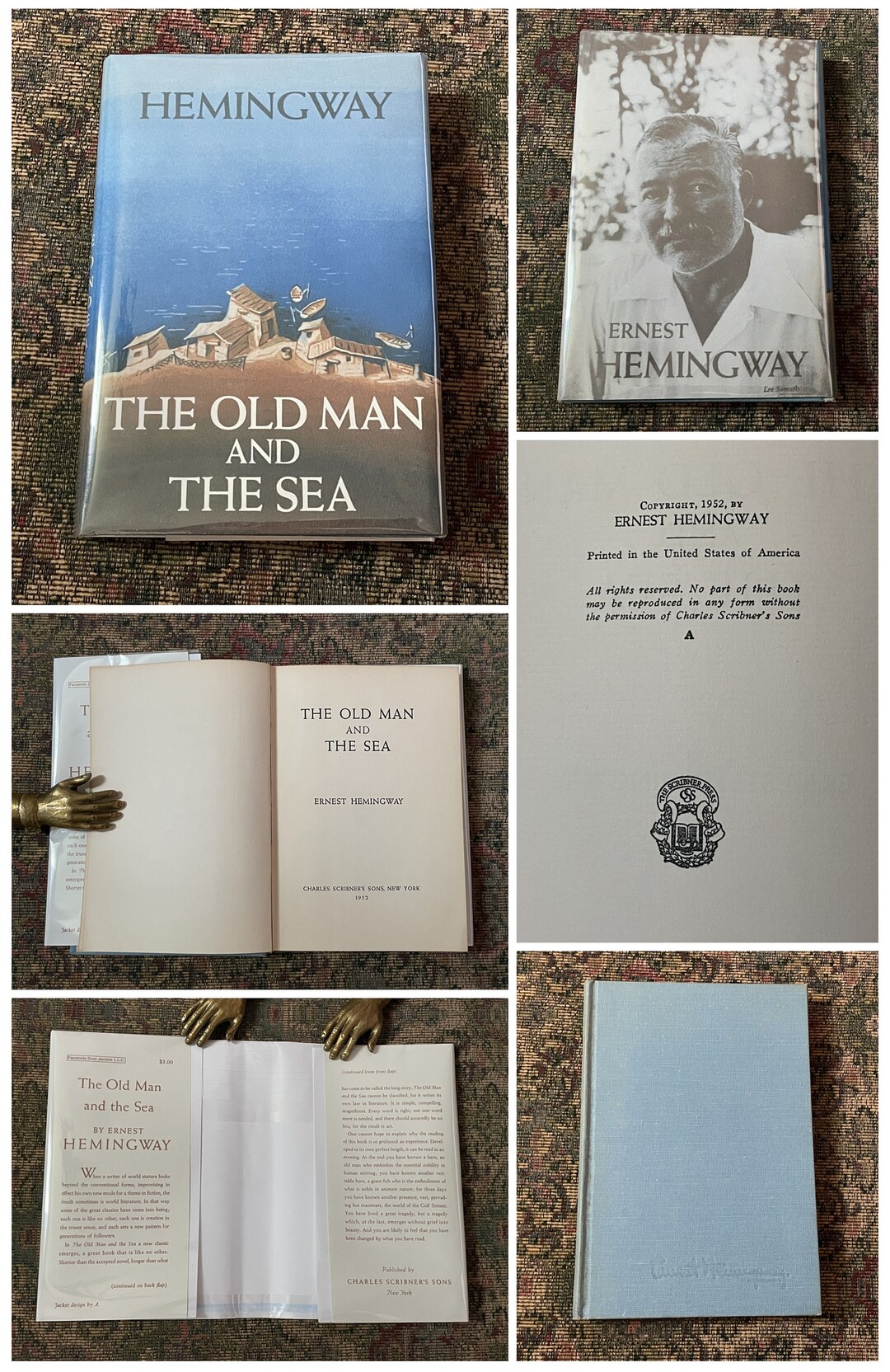 The Old Man and the Sea Ernest Hemingway, 1952, True 1st Edition, First ...
