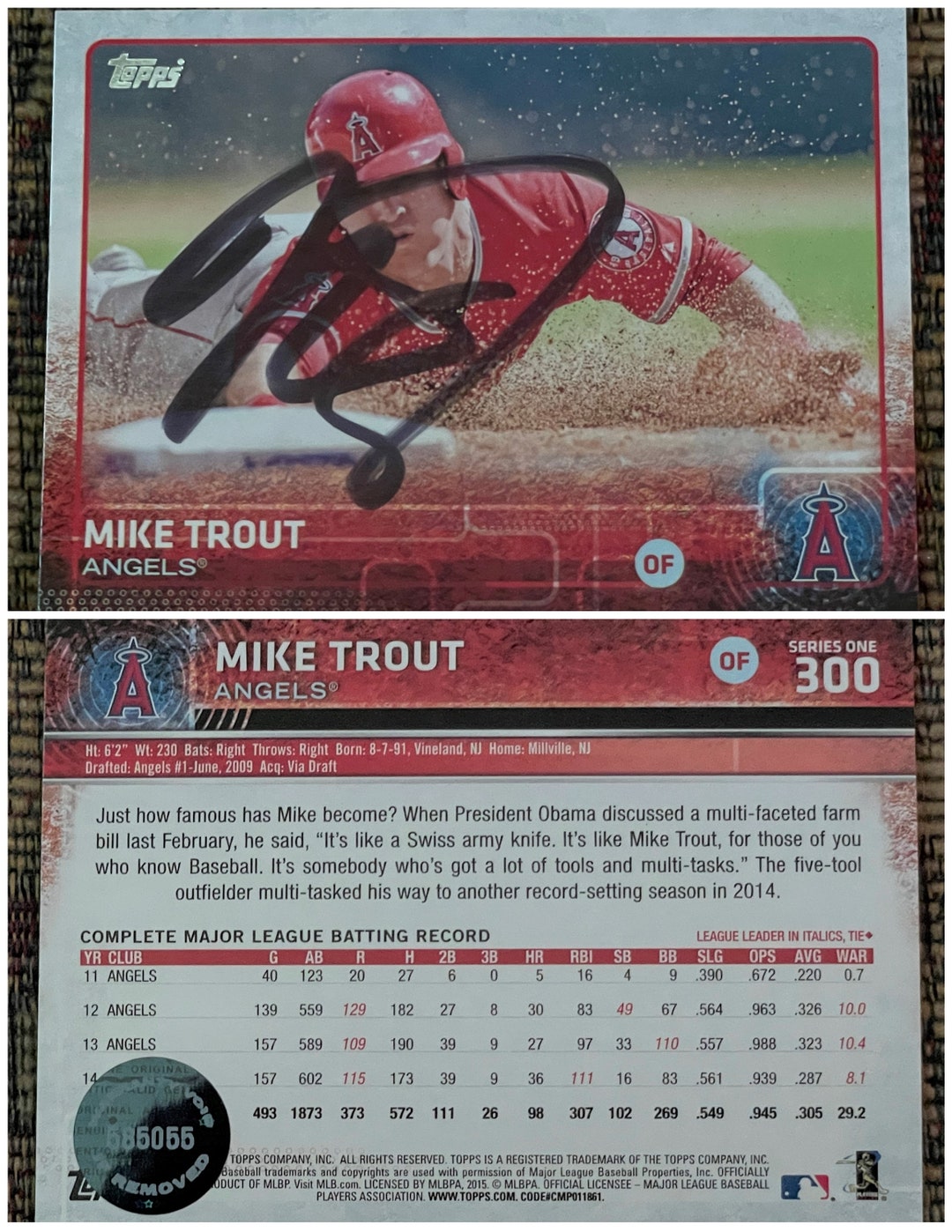 Scarce, Hard to Find, MIKE TROUT, Angels Signed / Autographed Topps ...