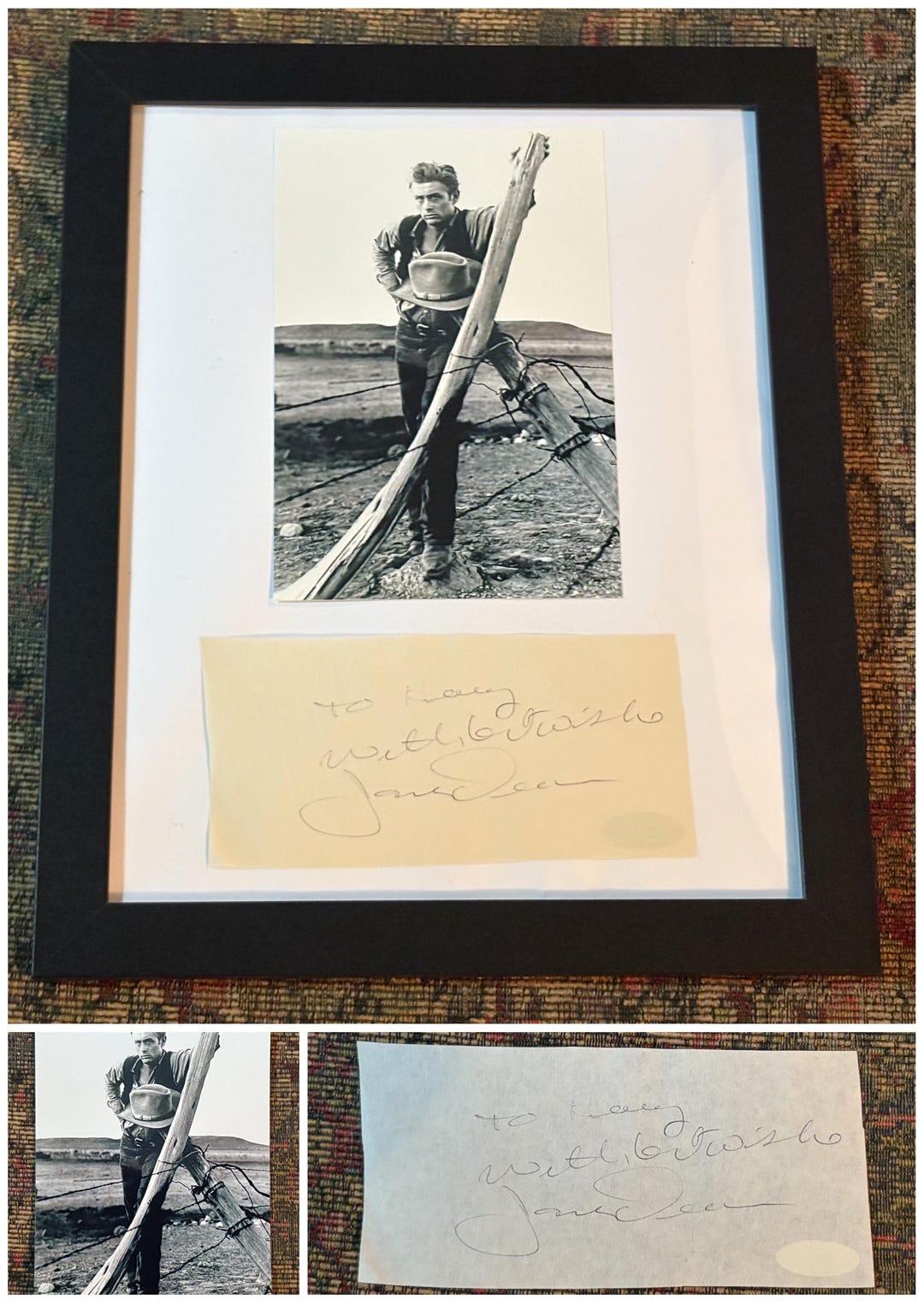 Rare, Vintage, Framed JAMES DEAN SIGNED Autograph Signature on a Piece ...