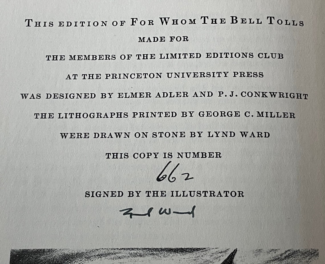 LYND WARD, Illustrator SIGNED Limited Editions Club, Ernest Hemingway ...