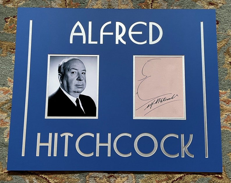 Truly Stunning, Large 30" X 24", Custom Matted SIGNED Alfred Hitchcock ...