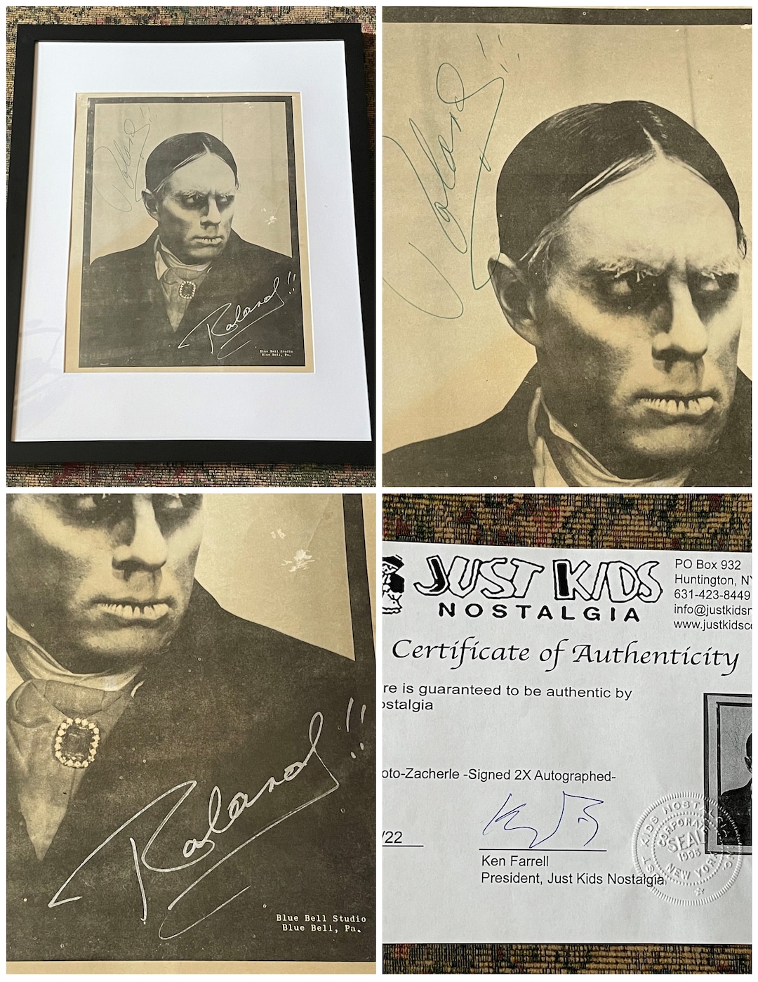 Twice Signed John ZACHERLE Zacherley / ROLAND, Framed, Matted 8x10 ...