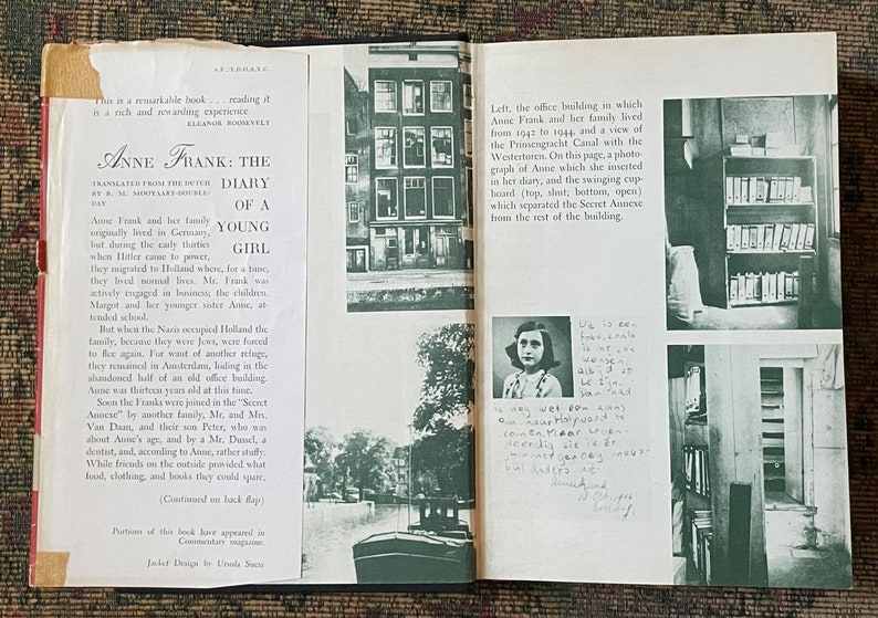 Anne Frank, Diary of A Young Girl, First Edition, Second Printing, 1952 ...