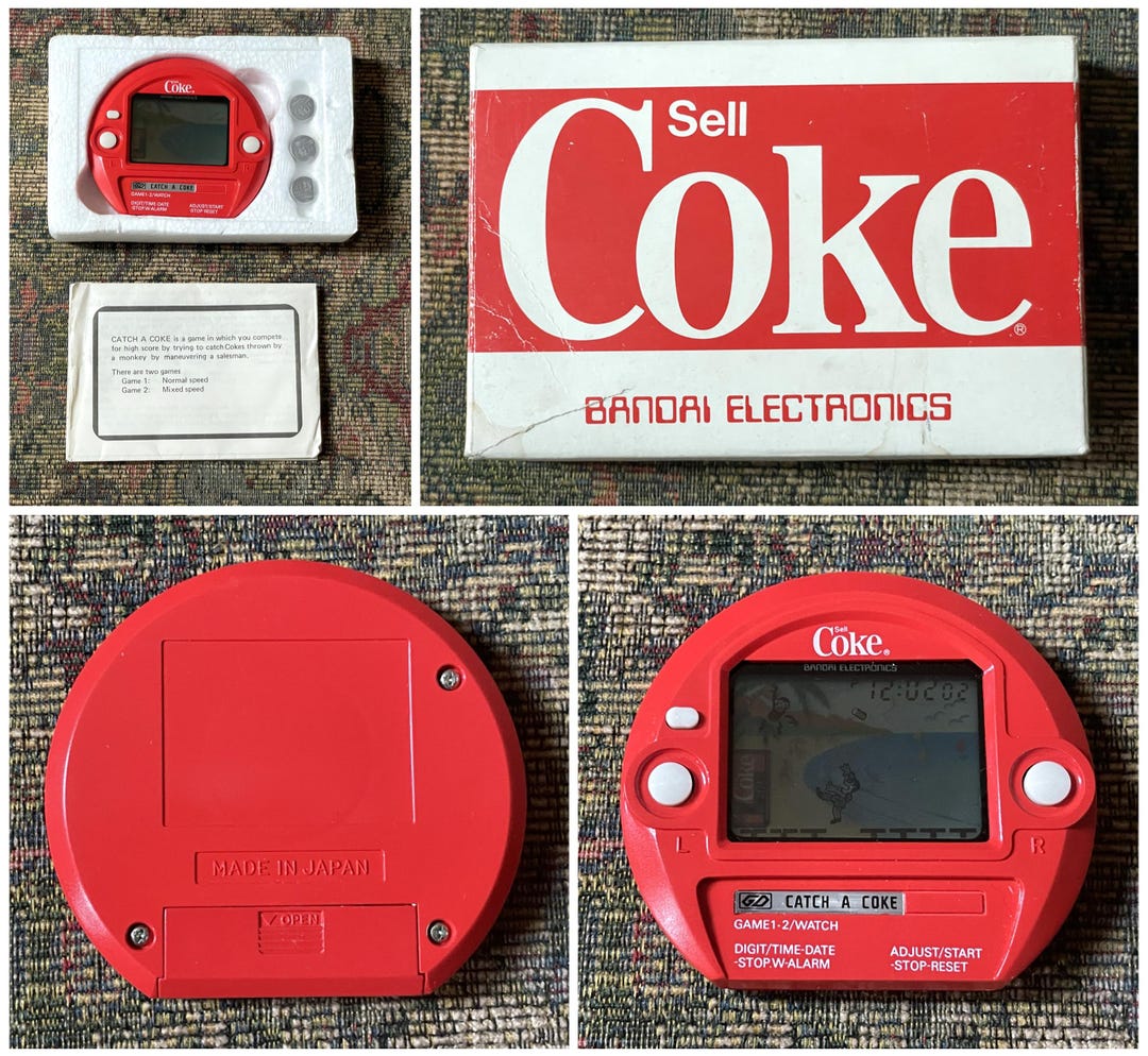 Rare, Vintage, CATCH A COKE Cola Bandai 1980s Vintage Retro Electronic ...