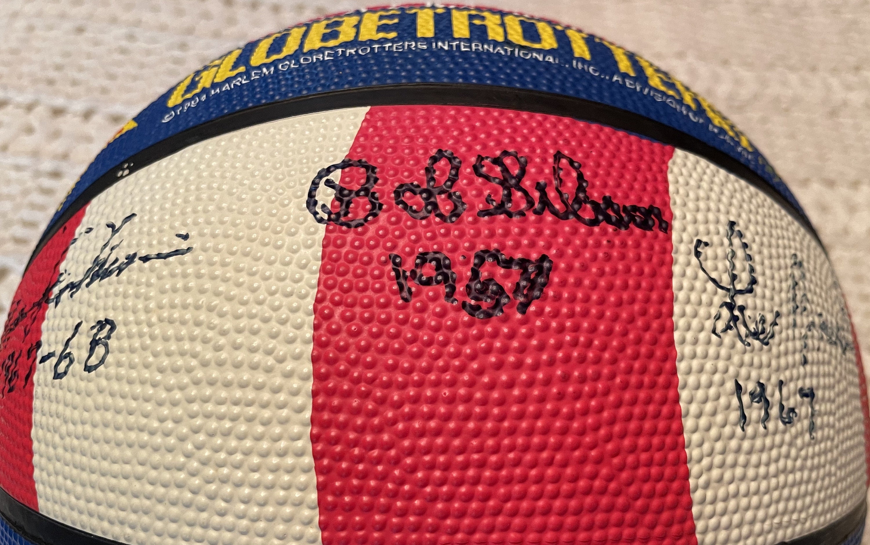 Rare Harlem Globetrotters Basketball SIGNED by Baseball Hall of Famers ...