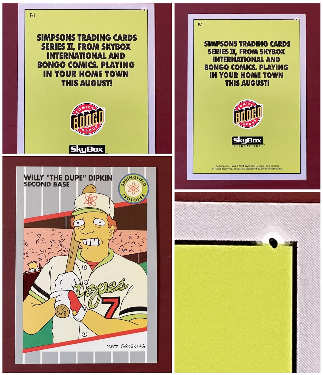 Super Rare, the Simpsons Series 2 Number B1 Willie the Dupe Dipkin ...