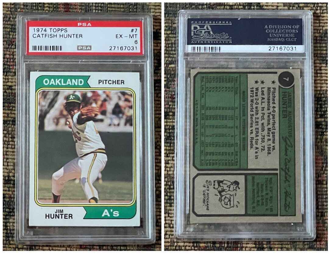 CATFISH HUNTER, Hall of Fame, Oakland Athletics, 1974 Topps Trading ...