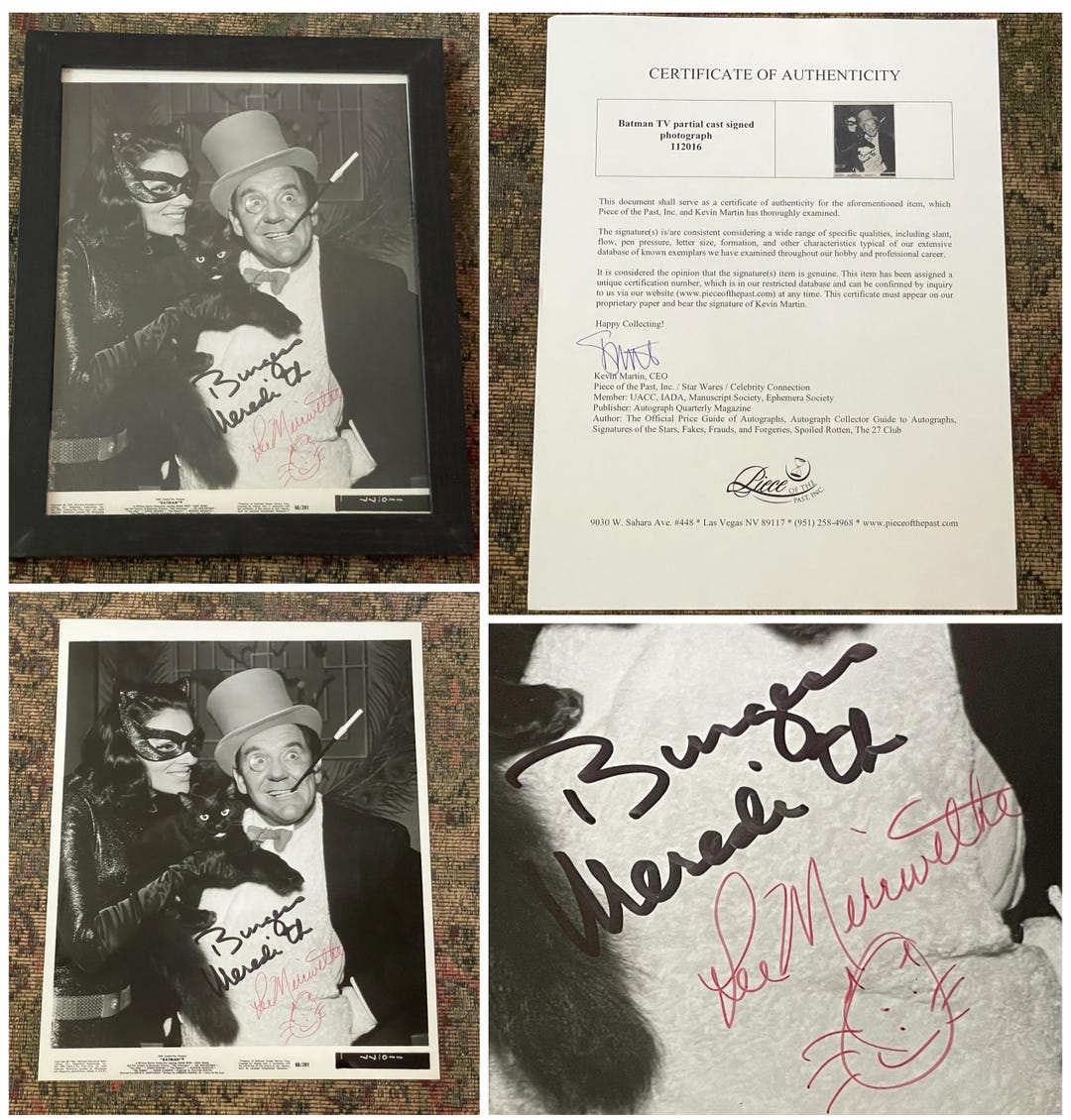 Rare, Vintage Burgess Meredith & Lee Meriwether SIGNED and Framed ...