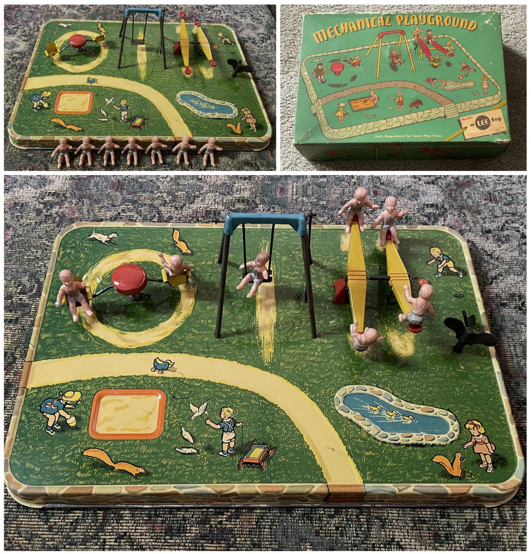 Lee MECHANICAL PLAYGROUND, Rare, Vintage, Wind up Windup 1940s Tin Toy ...