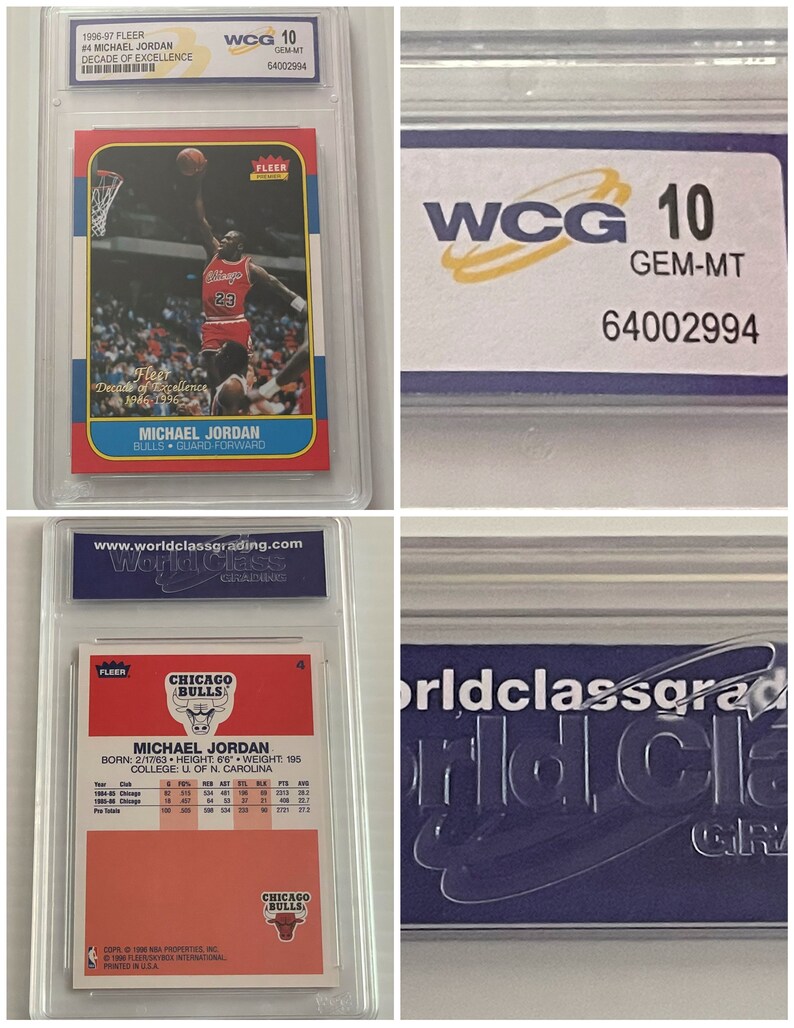 Hard to Find MICHAEL JORDON 1996-97 Fleer #4 Decade of Excellence 1986 ...