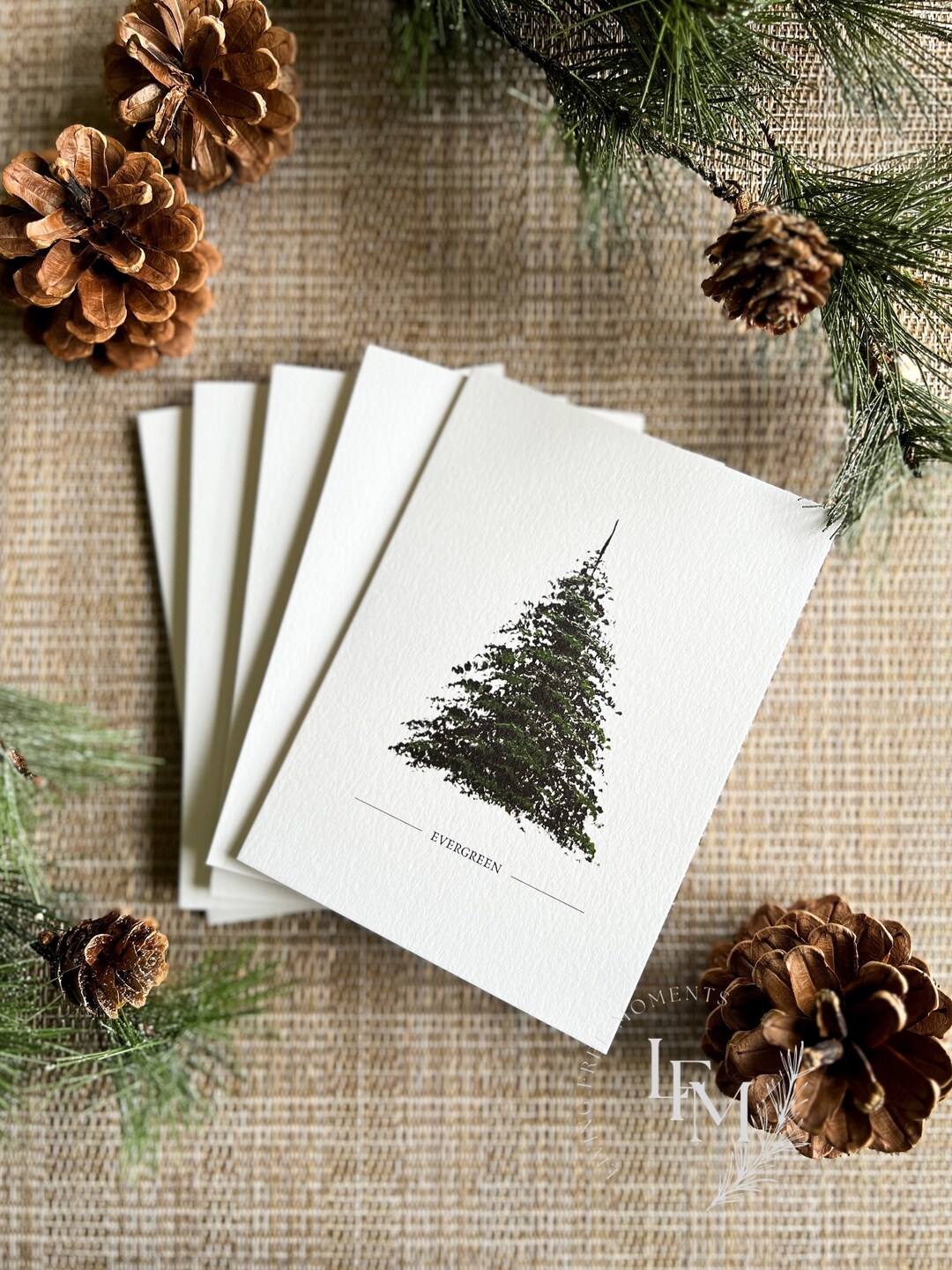 Pine Tree Greeting Cards: Hand-painted Nature Stationery Set - Etsy