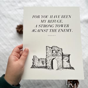 Psalm 61:3 Art Print | Psalms | Bible Verse Art Prints | Christian ...