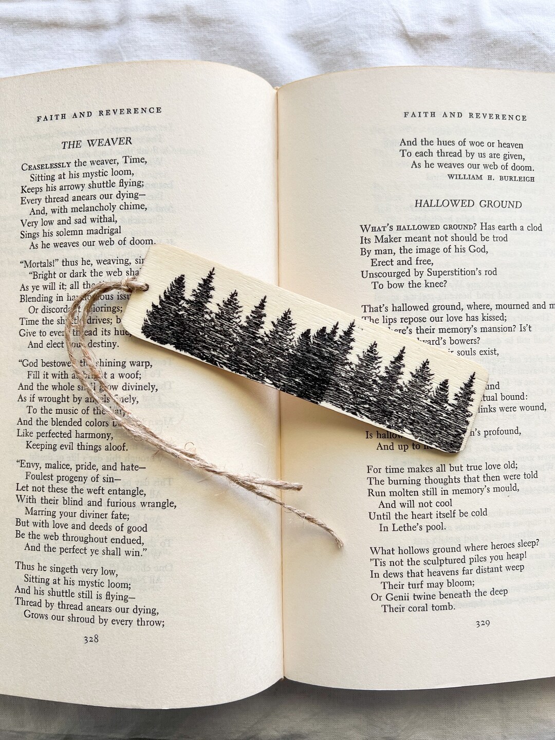 Black Forest Bookmark Wooden Bookmark Pine Tree Art Book Lover Gifts ...