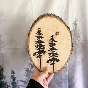 Double Pines Wood Art Pine Trees Evergreens Forest - Etsy