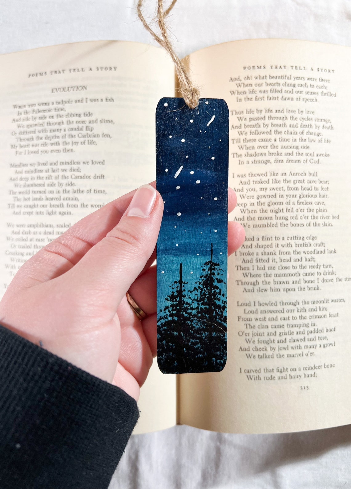 Starry Night Wooden Bookmark Starry Night Art Wooden - Etsy