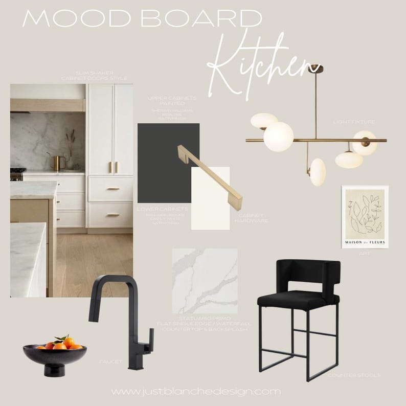 Pre-made Kitchen Mood Board – Curated Finishes for Renovation and Home ...
