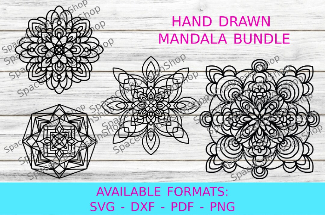 Hand Drawn Mandala SVG, Mandala SVG Bundle, SVG Cut Files - Etsy