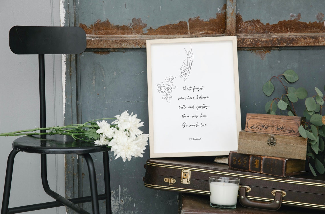 Hello and Goodbye Grief Quote Grief Art Grief Print - Etsy