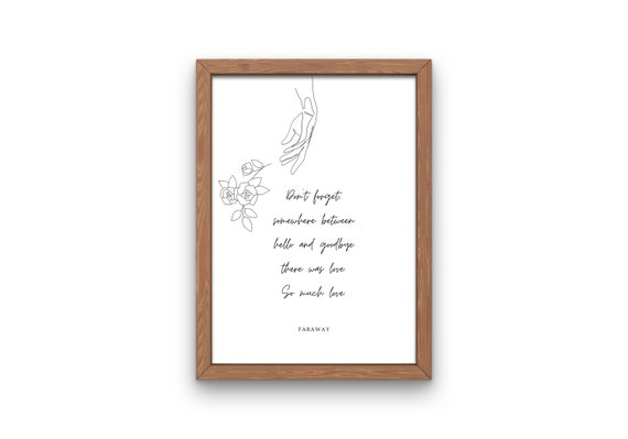 Hello and Goodbye Grief Quote Grief Art Grief Print - Etsy