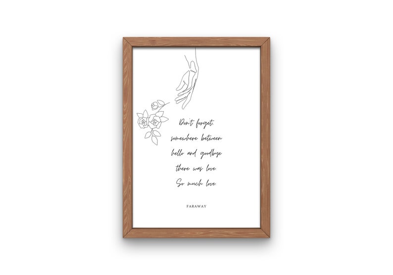 Hello and Goodbye, Grief Quote, Grief Art, Grief Print, Bereavement ...