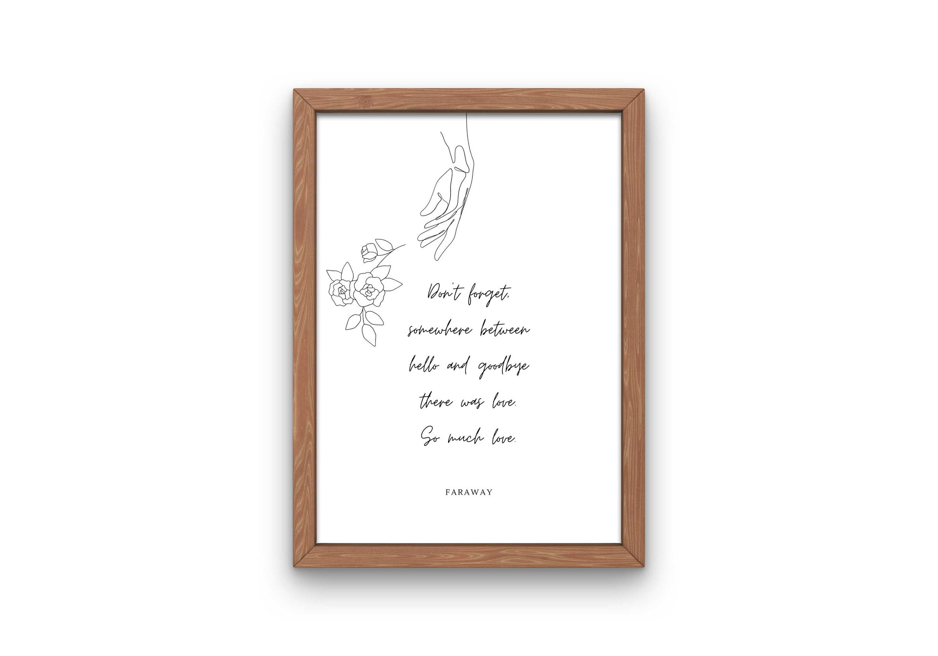 Hello and Goodbye, Grief Quote, Grief Art, Grief Print, Bereavement ...