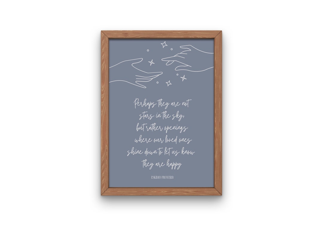 Stars in the Sky, Grief Quote, Grief Art, Grief Print, Bereavement ...