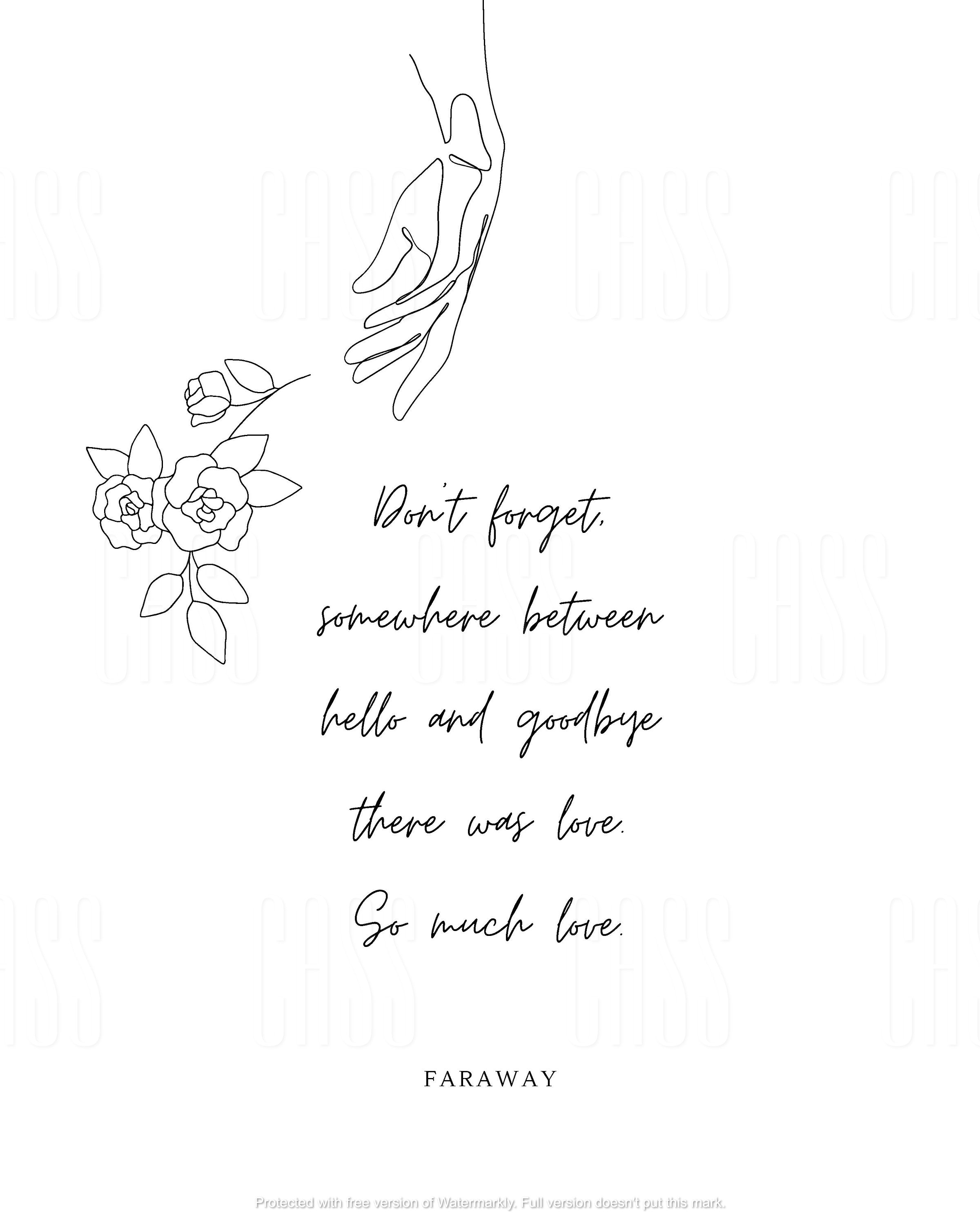 Hello and Goodbye, Grief Quote, Grief Art, Grief Print, Bereavement ...