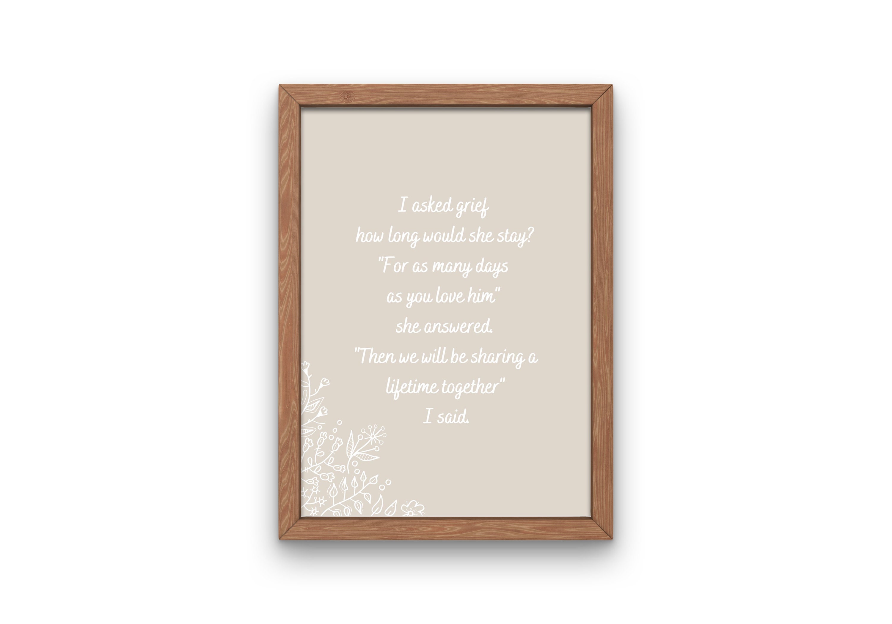 Lifetime Together, Grief Quote, Grief Art, Grief Print, Bereavement ...