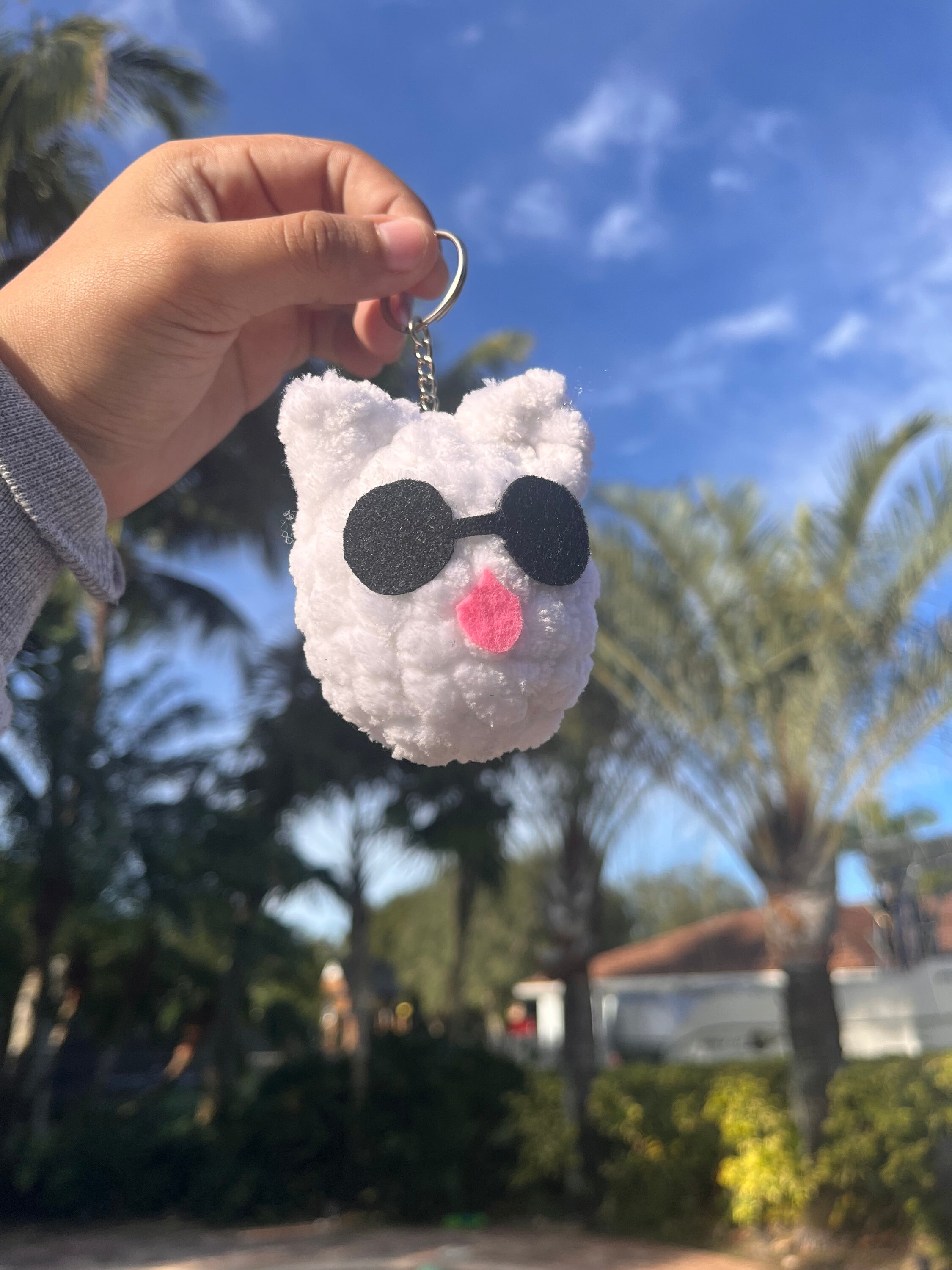 Gojo Cat Plush Keychain Satoru Cat Handmade Jujutsu Kaisen Fan Art