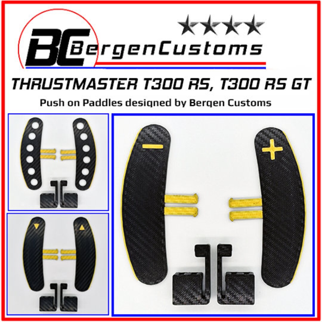 Thrustmaster T300 RS, T300 RS GT Push on Paddle Shift Mod Extenders ...