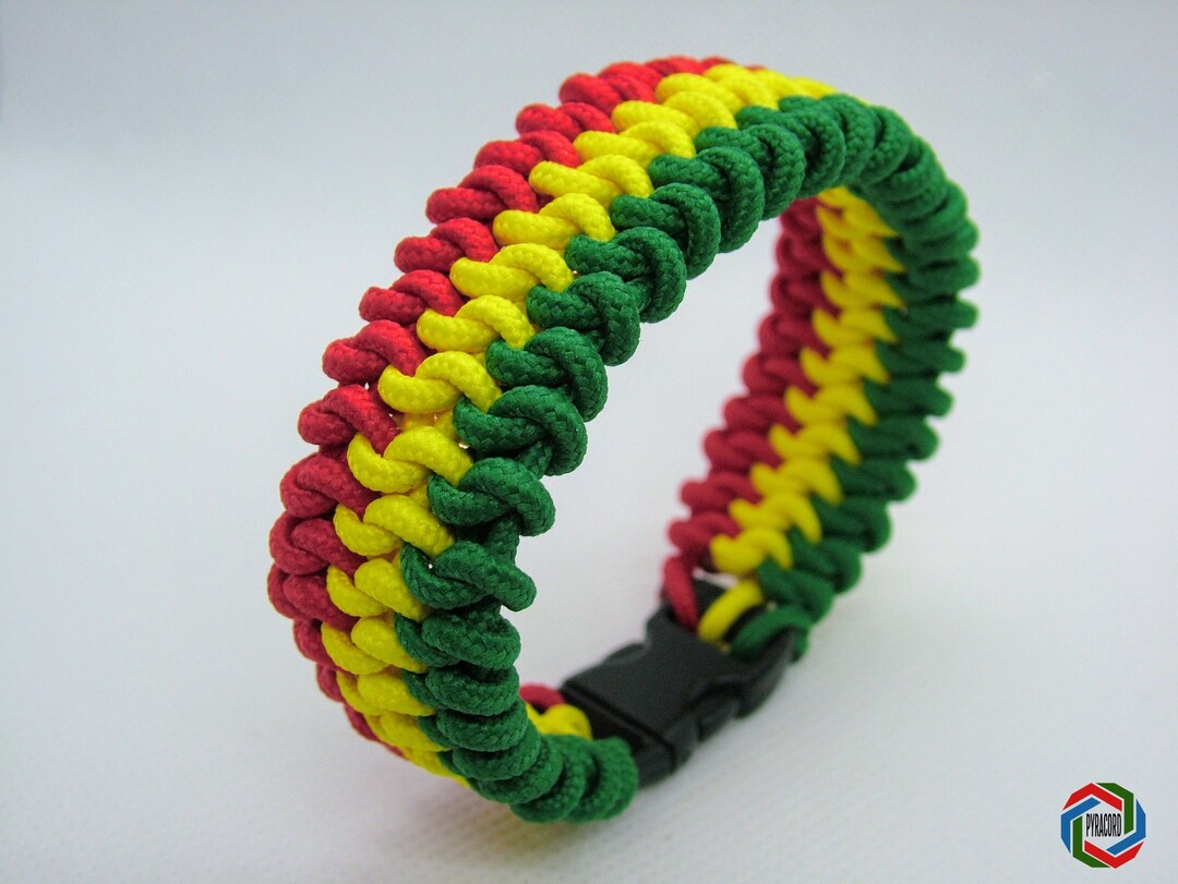 Handgemaakte rasta armband RASTA VLAG geweven paracord touw rastafari ...